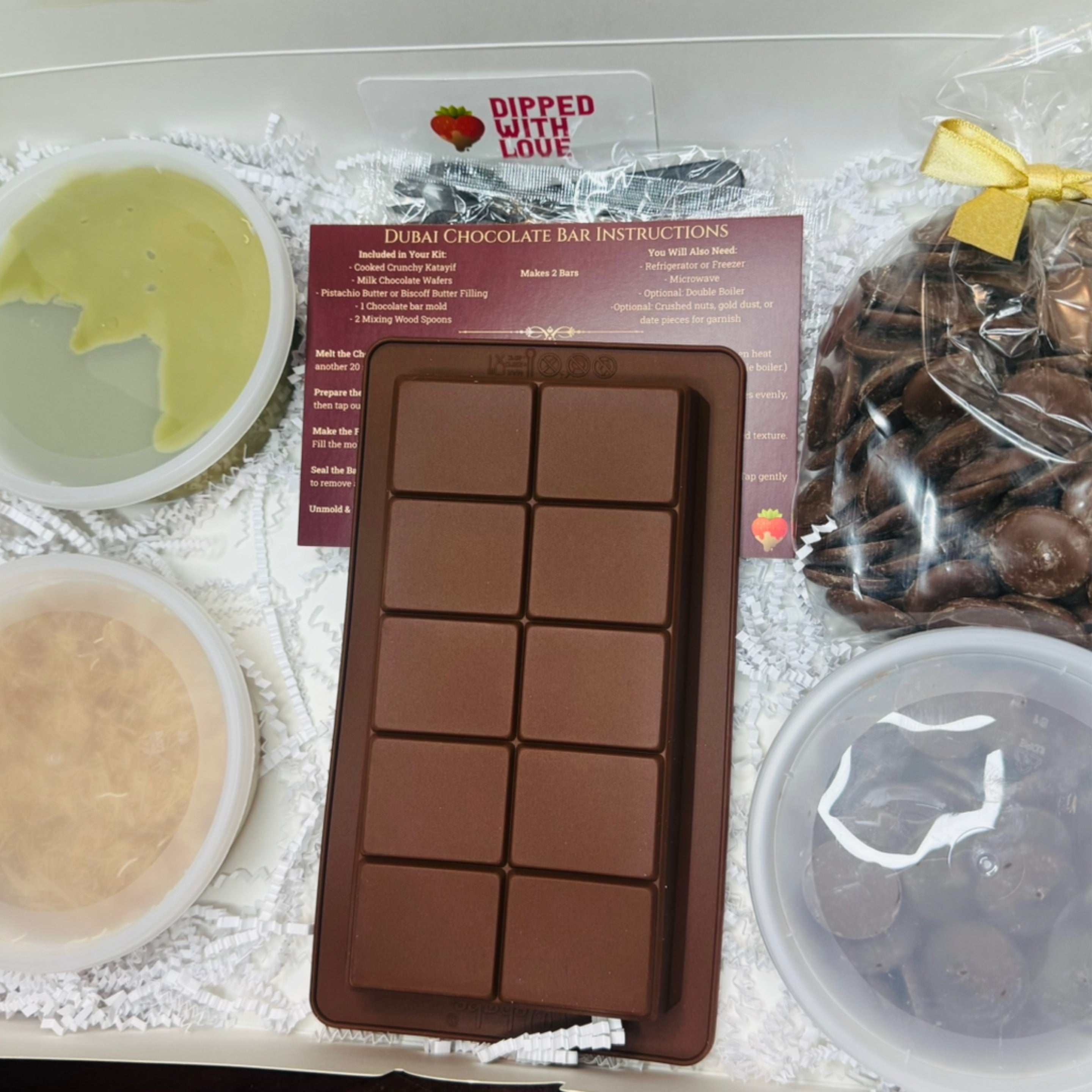 DIY Dubai Chocolate Bar Kit (Makes 2+ TX Sized Bars) | Dipped With Love Tx